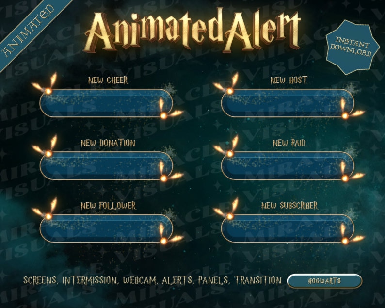 Animated Hogwarts Legacy Stream Package / Ravenclaw /harry Potte ...