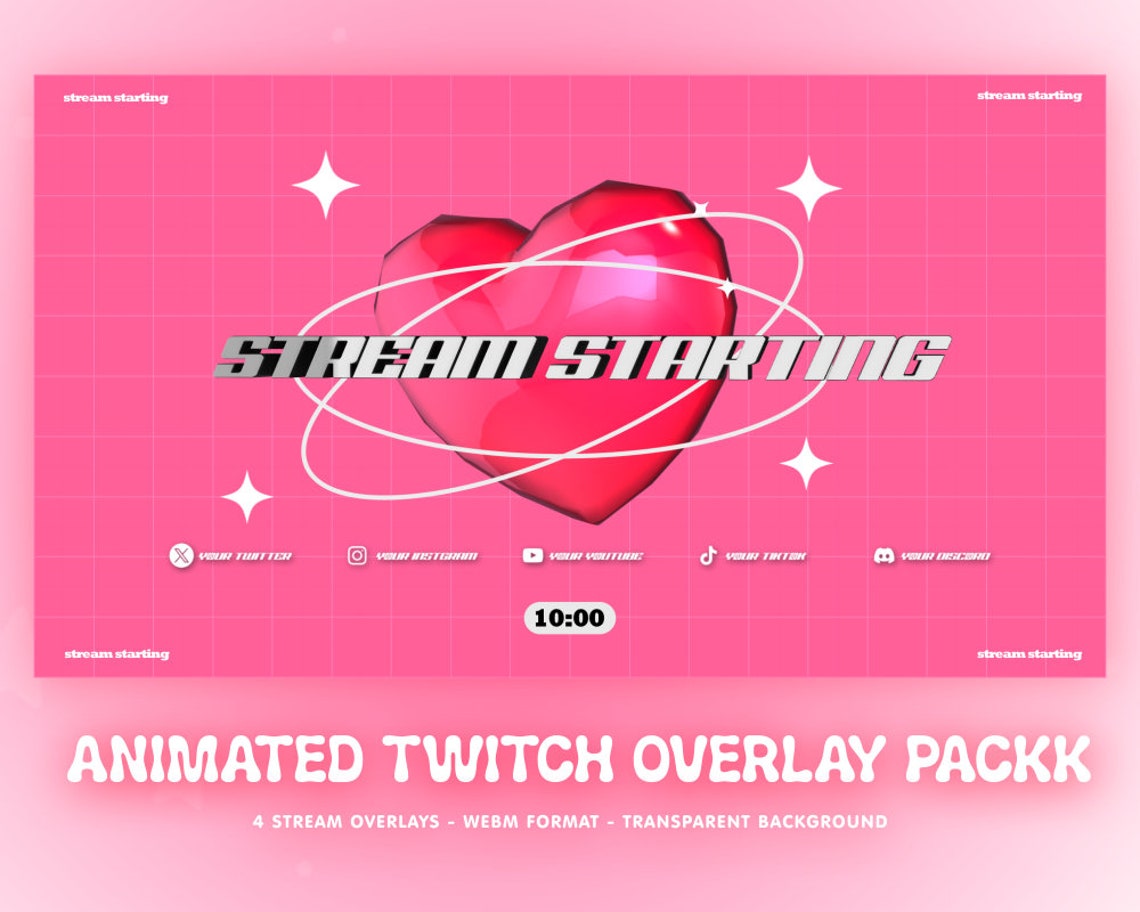 Cyber Y2k Animated Custom Twitch Overlays / Y2k / Cyber / Pink ...