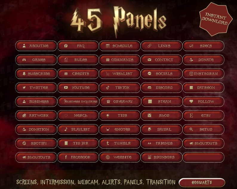Animated Hogwarts Legacy Stream Package / Harry Potte / Twitch Overlays ...
