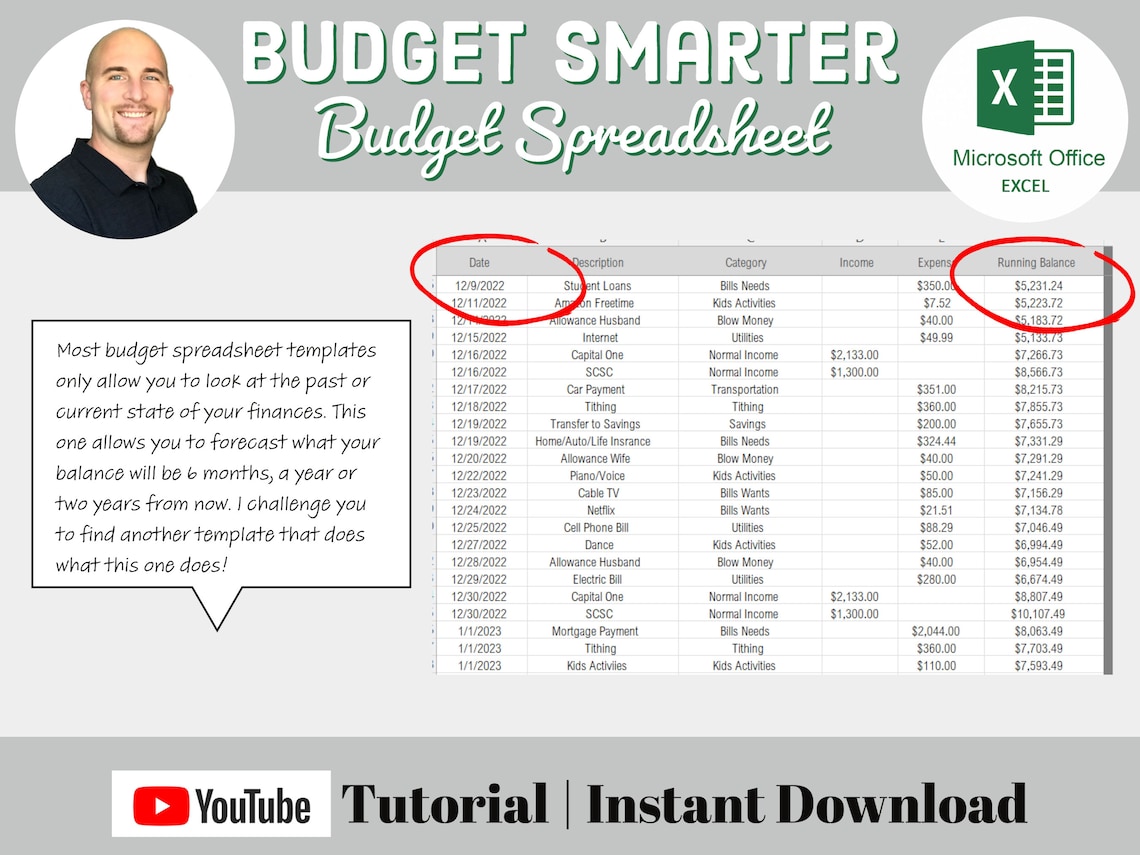Microsoft Excel Budget Spreadsheet | Budget Smarter - Etsy