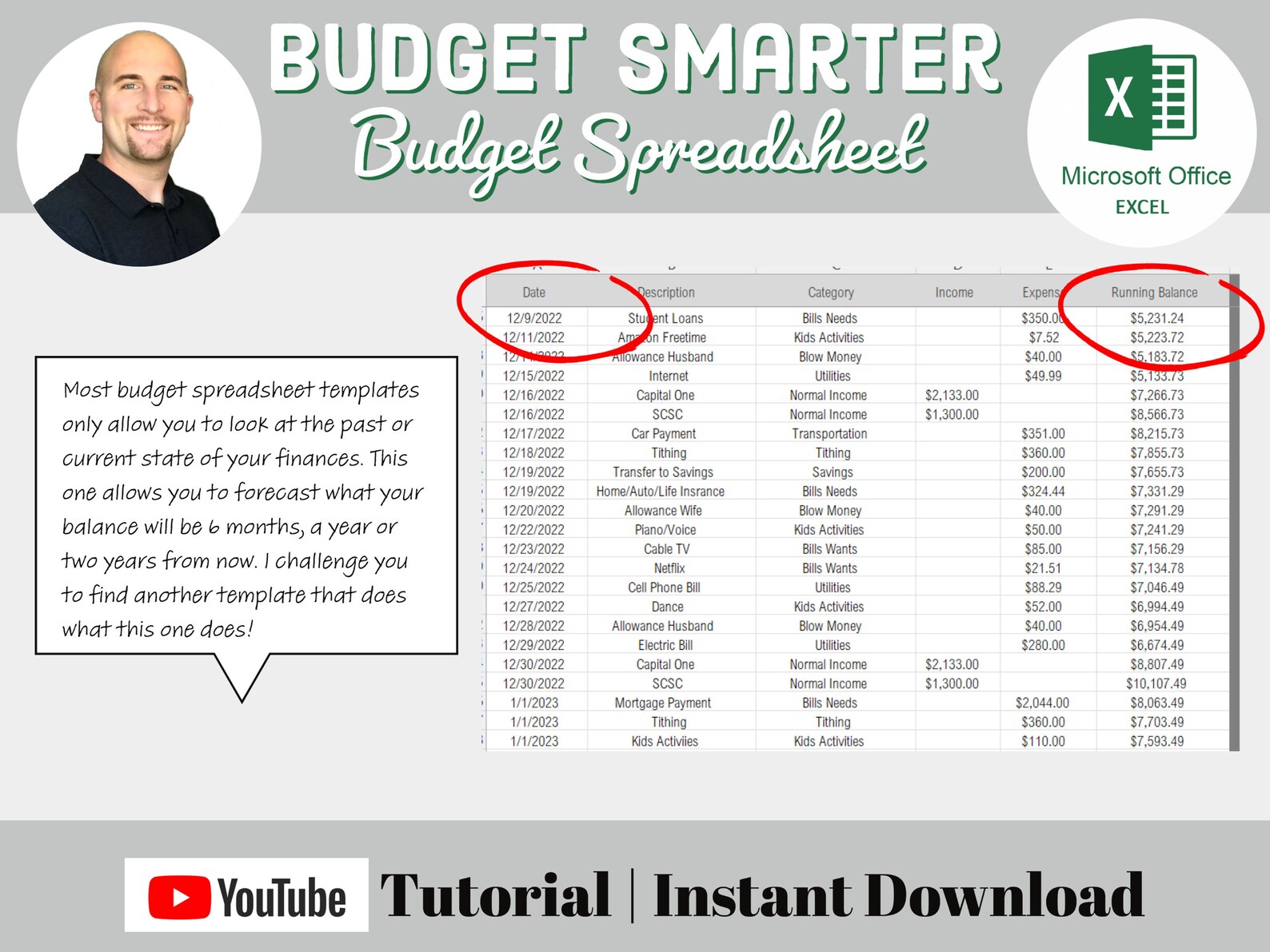Microsoft Excel Budget Spreadsheet | Budget Smarter - Etsy