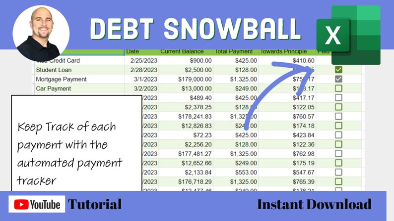 Debt Snowball | Excel Version - Etsy