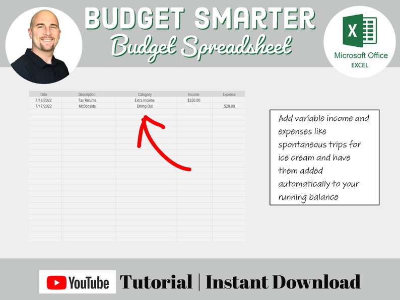 Microsoft Excel Budget Spreadsheet Budget Smarter - Etsy Australia