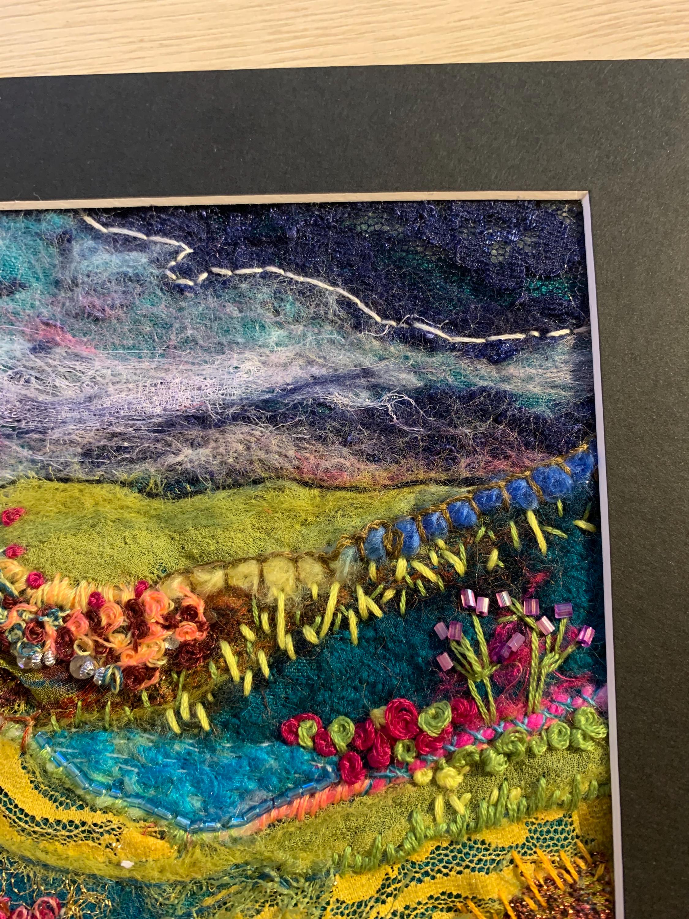 8 X 8 including Mount Textile Art Handmade Art Embroidery Artwork ...