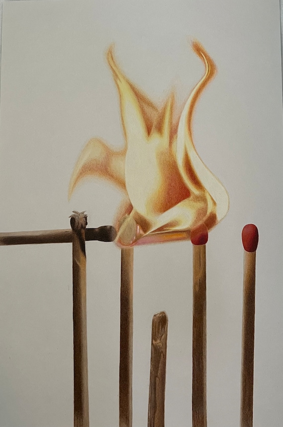 Fire and Match Artwork - Etsy