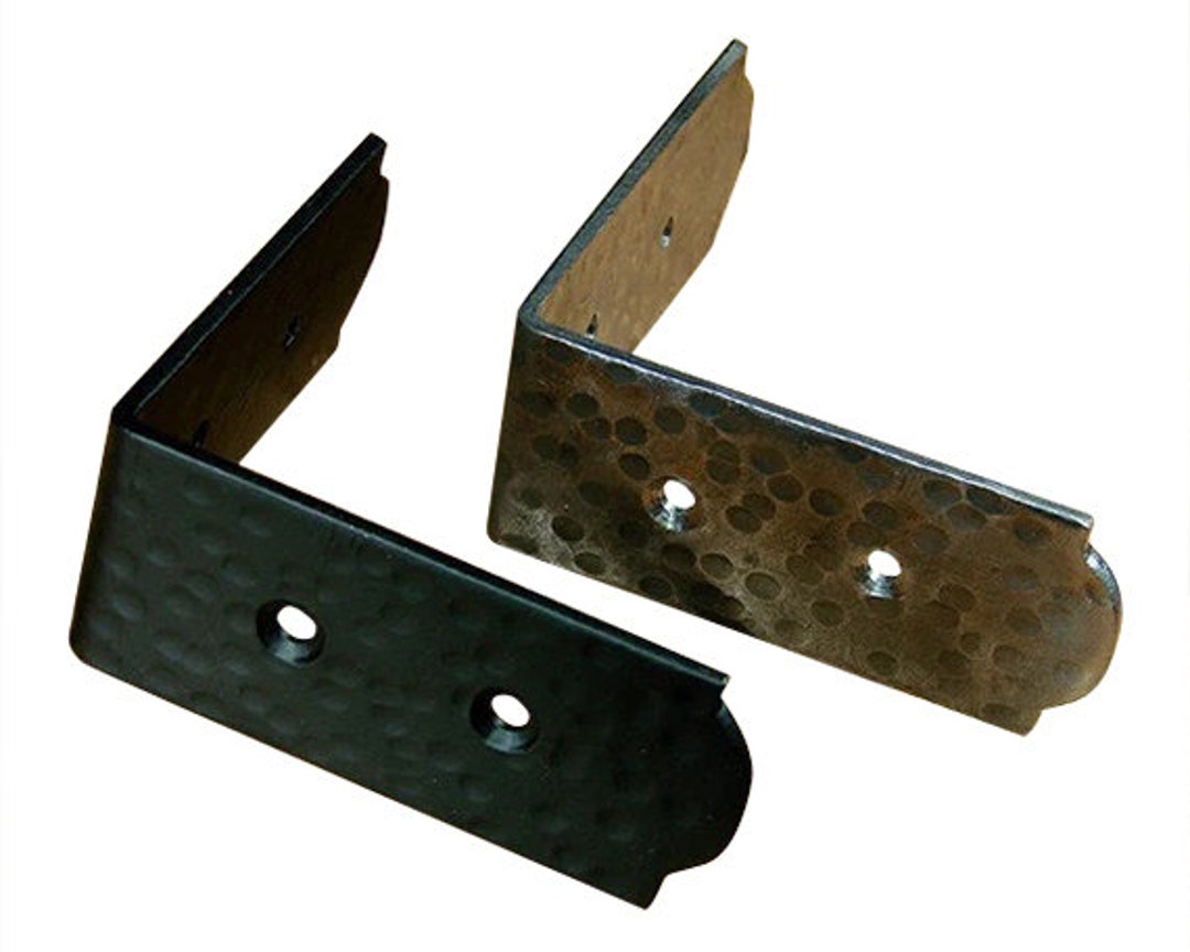 Rustic Hammered Table Edge Corner Bracket 1 1/2 High Black or ...