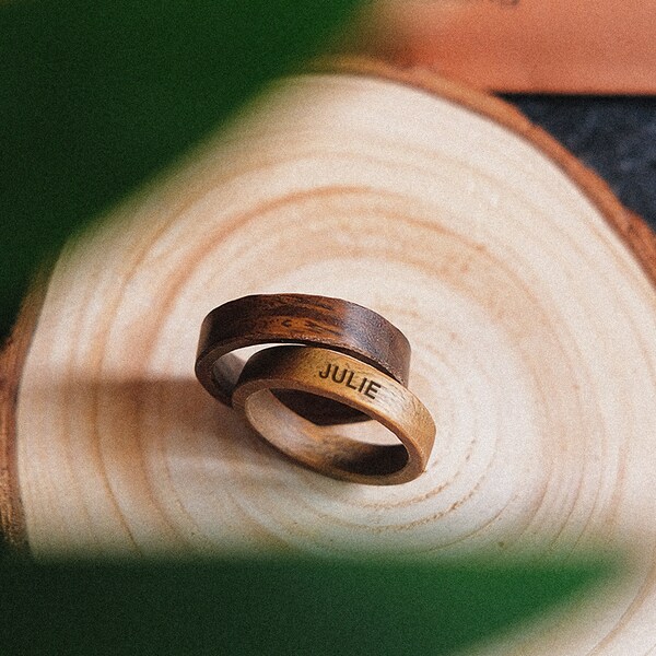 Wooden Ring Set - Etsy