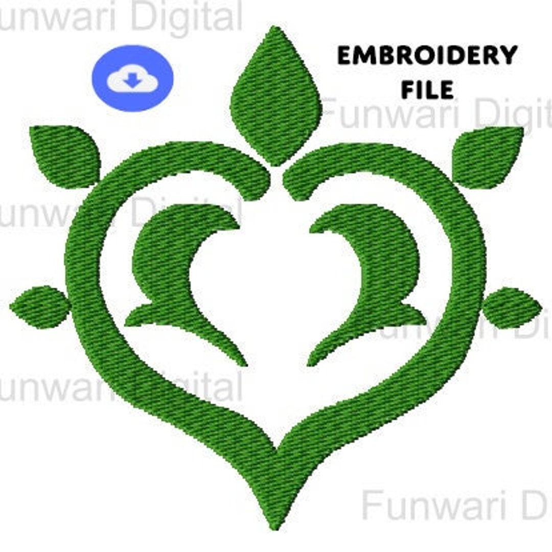 Dendro Nature Element Embroidery File, Genshin Impact Trendy Gamer ...