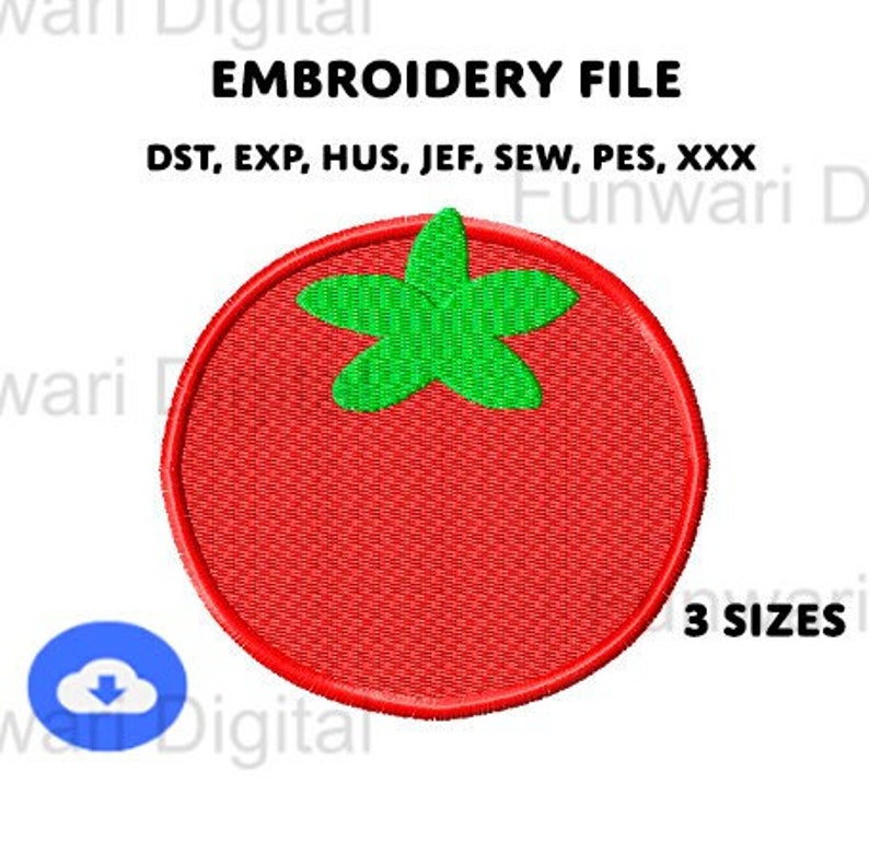 Simple Tomato Vegetable Embroidery File Design - Minimalistic Veggie ...