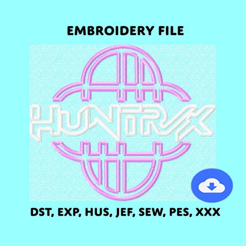Huntrix Logo Lineart Kpop Music Demon Hunters Machine Embroidery Design ...