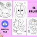 Cute Fruits Printable Coloring Pages, Coloring Worksheets for Kids, Boy ...