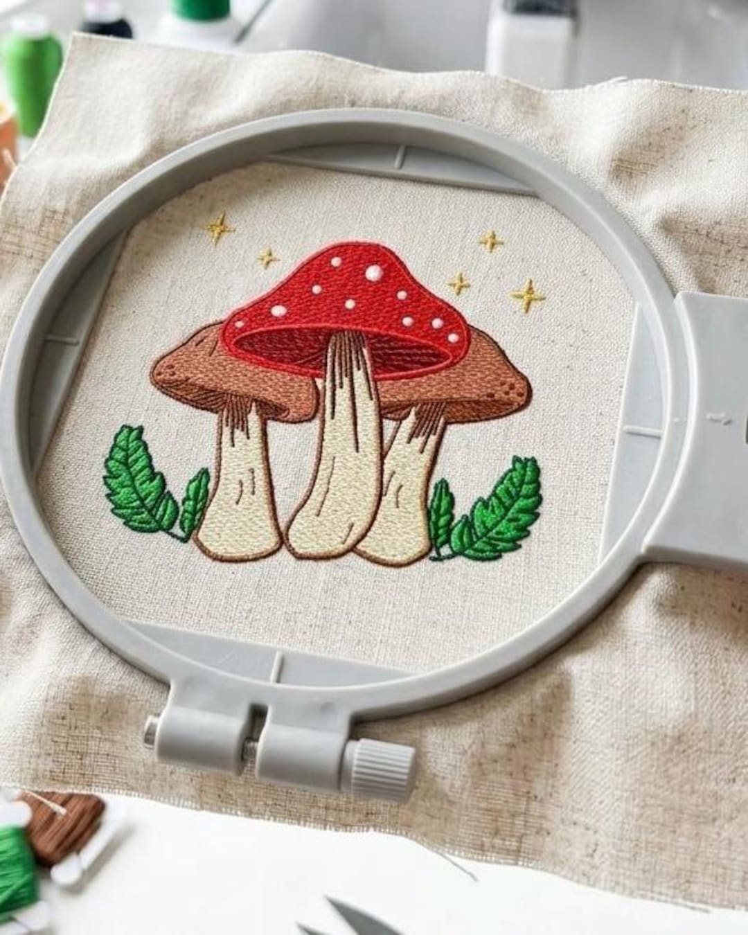 Whimsical Mushroom Machine Embroidery File, Cottagecore Design (dst Pes ...
