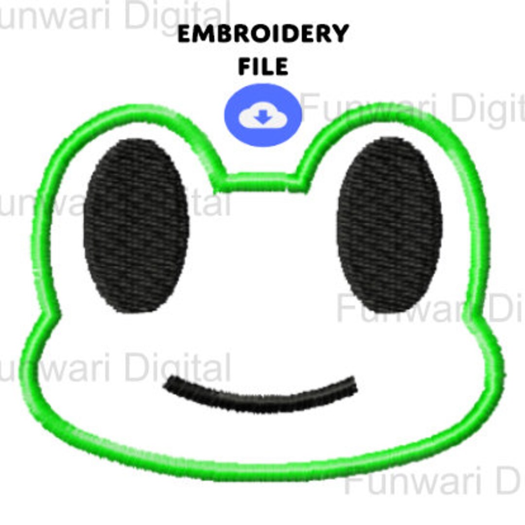 Happy Cute Froggy Embroidery File, Trendy Cottagecore Aesthetic ...