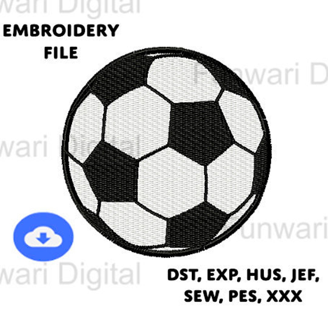 Soccer Ball Football Sports Machine Embroidery Design - PES/DST/JEF ...
