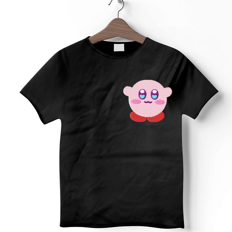 Kawaii Pink Ball Gamer Girl Krby Embroidery File, Trendy Aesthetic ...