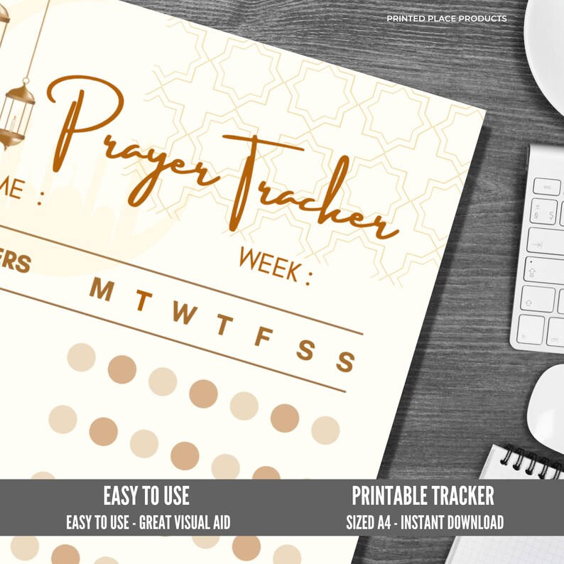 Prayer Tracker Ramadan Tracker 30 Days Print at Home PDF, Fasting ...