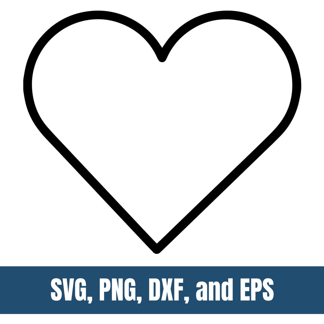 Simple Heart Rounded Outline DIGITAL DOWNLOAD | Svg Png Dxf Eps Instant ...