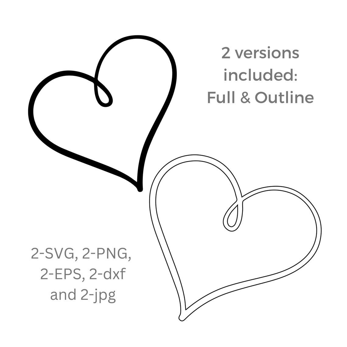 Looped Heart Design - 10pk Instant Downloads in Black & White 2-SVG, 2 ...