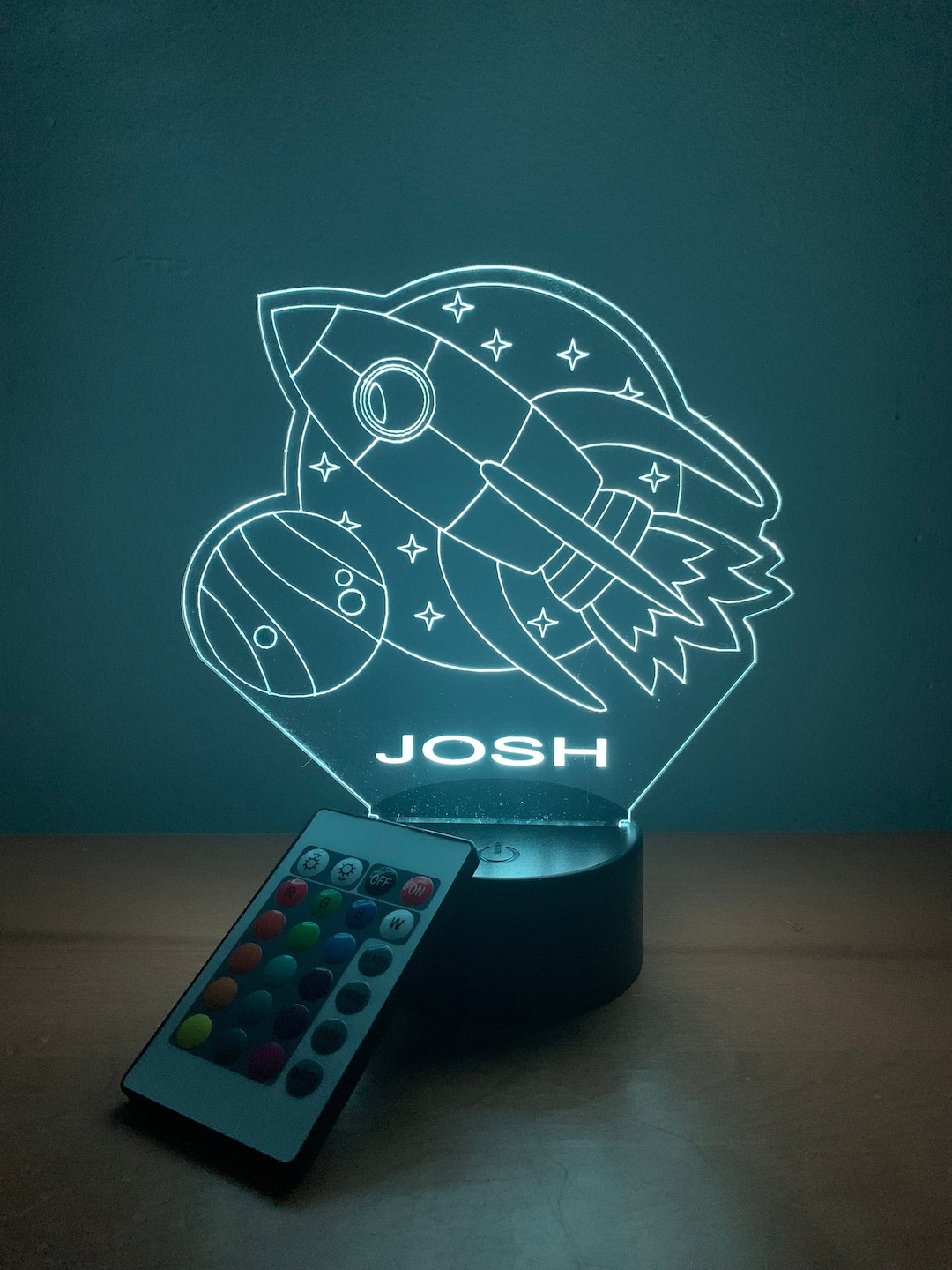 Rocket Ship 3D Lamp Personalized - Etsy