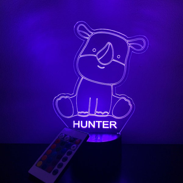 Rhino Lamp - Etsy