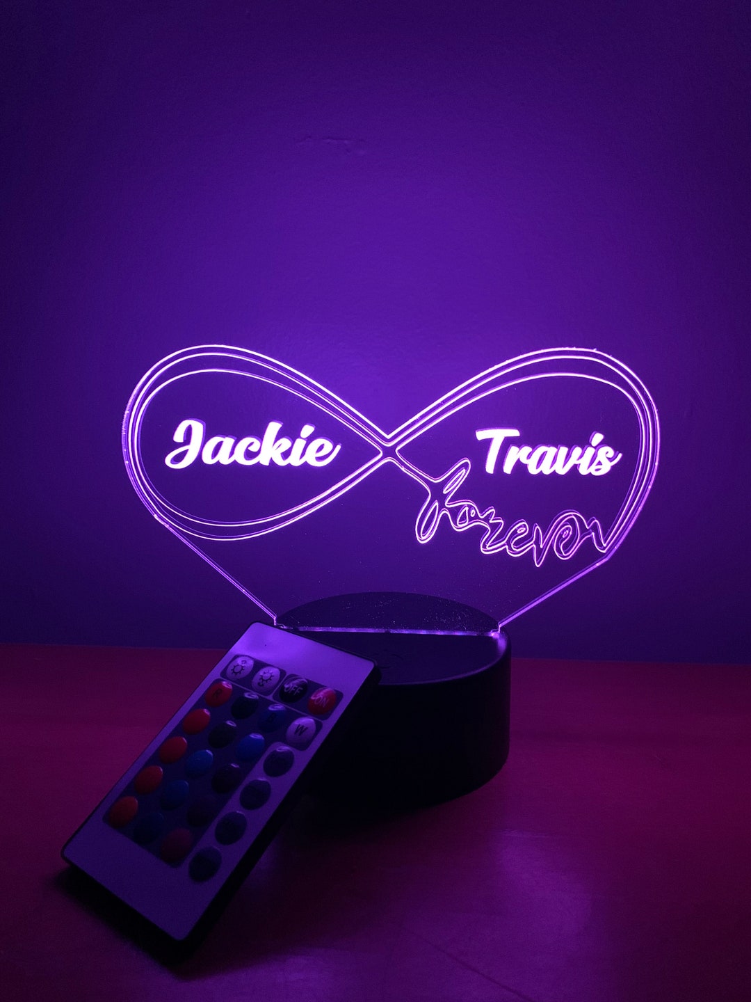 Infinity Forever 3D Lamp Personalized Valentines Anniversary Day Gift ...