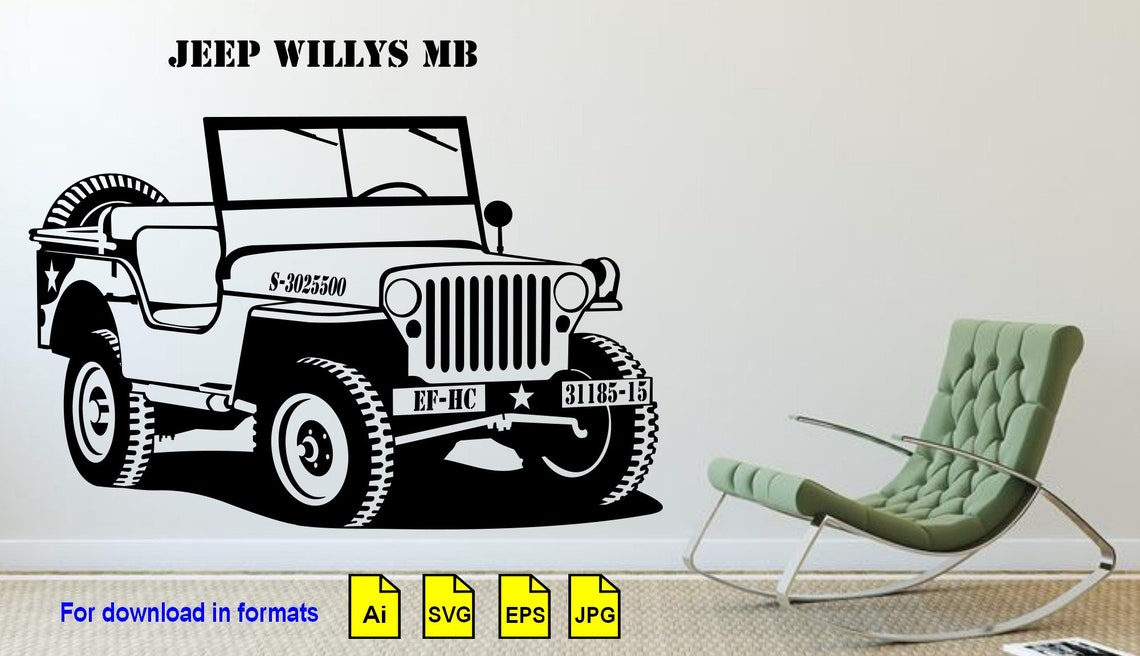 Jeep Willys MB Vektor SVG EPS Ai Wandsticker - Etsy Österreich
