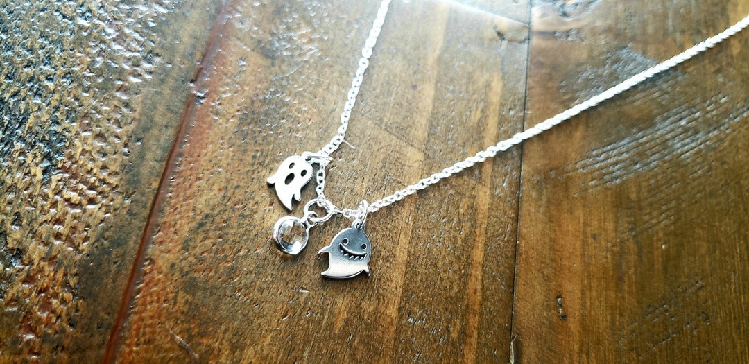 Ghosts and Gemstone Necklace/ghosts Pendant Necklace/delicate Ghost ...