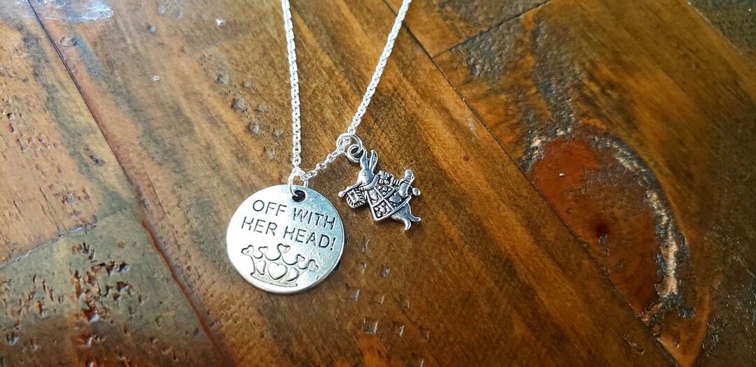 Alice in Wonderland off With Her Head Necklace/white Rabbit/queen of ...