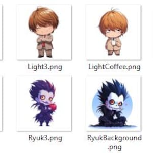 Anime PNG Bundle, Shonen Anime Prints, Manga Stickers, Cute PNG Files ...