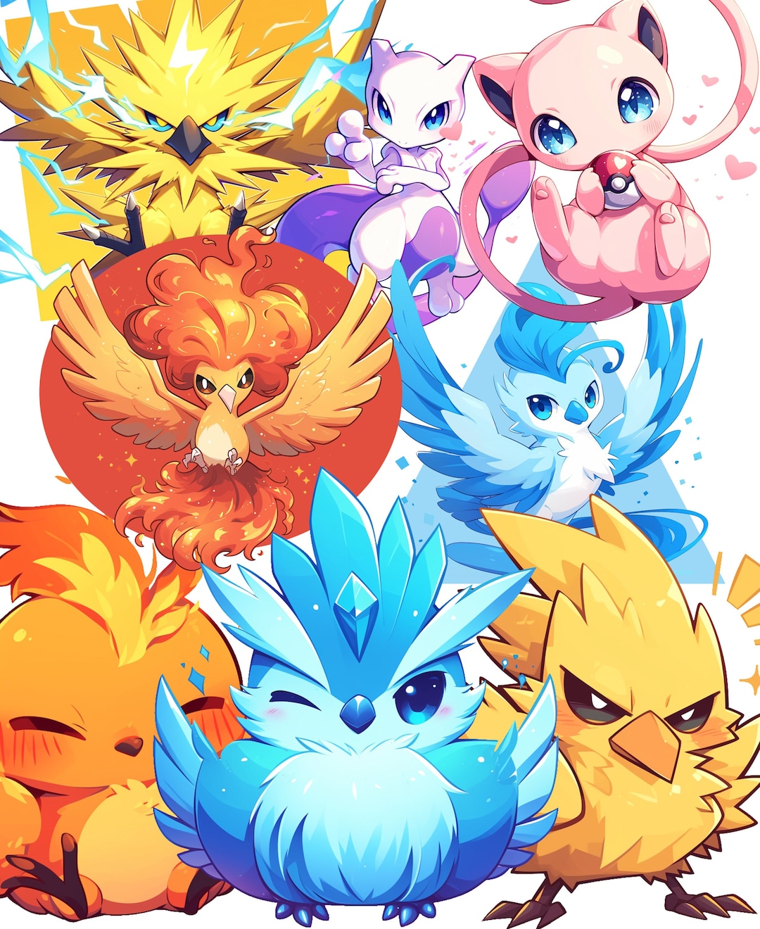 Legendary Pokemon PNG, Legendary Birds PNG, Articuno, Zapdos, Moltres ...