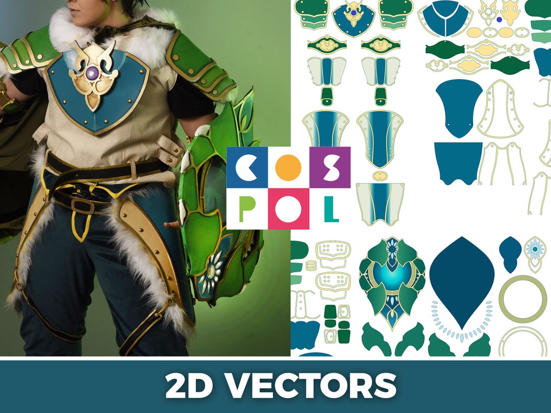 2d Blueprints / Armor Vector Anime Shield Warior - Etsy