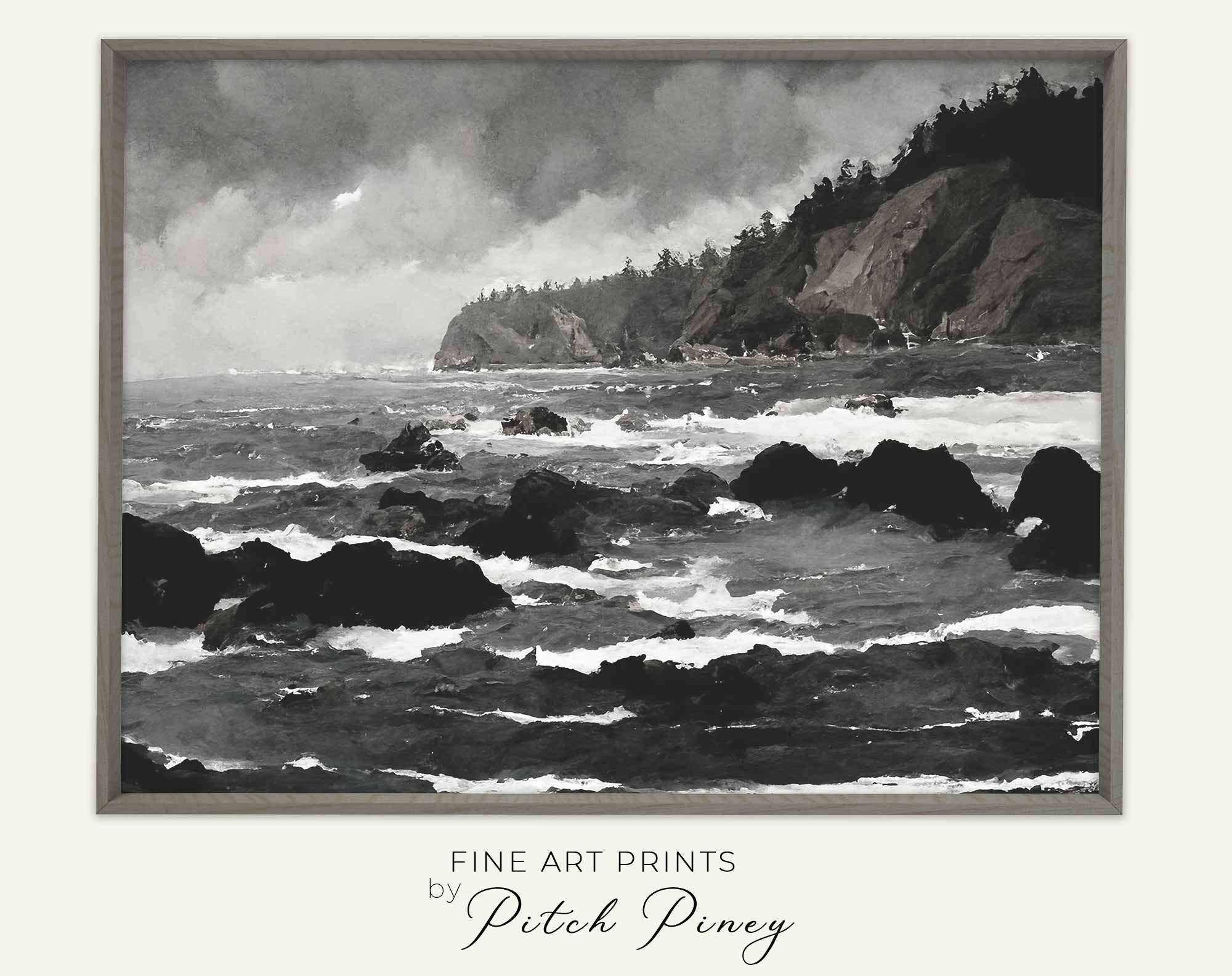 Seascape Oil Painting, Oregon Coast | Vintage Seascape Art | Coastal ...