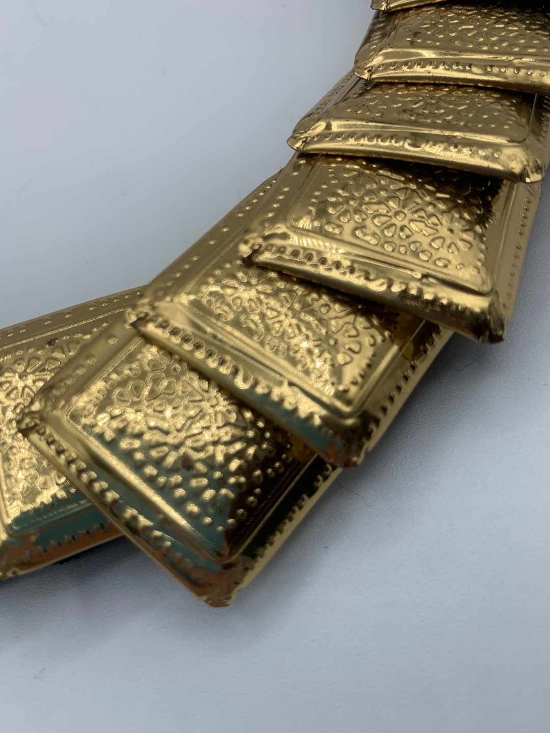 Women's Faux Gold Metallic Stretch Belt Vintage From the 1980's Disco ...