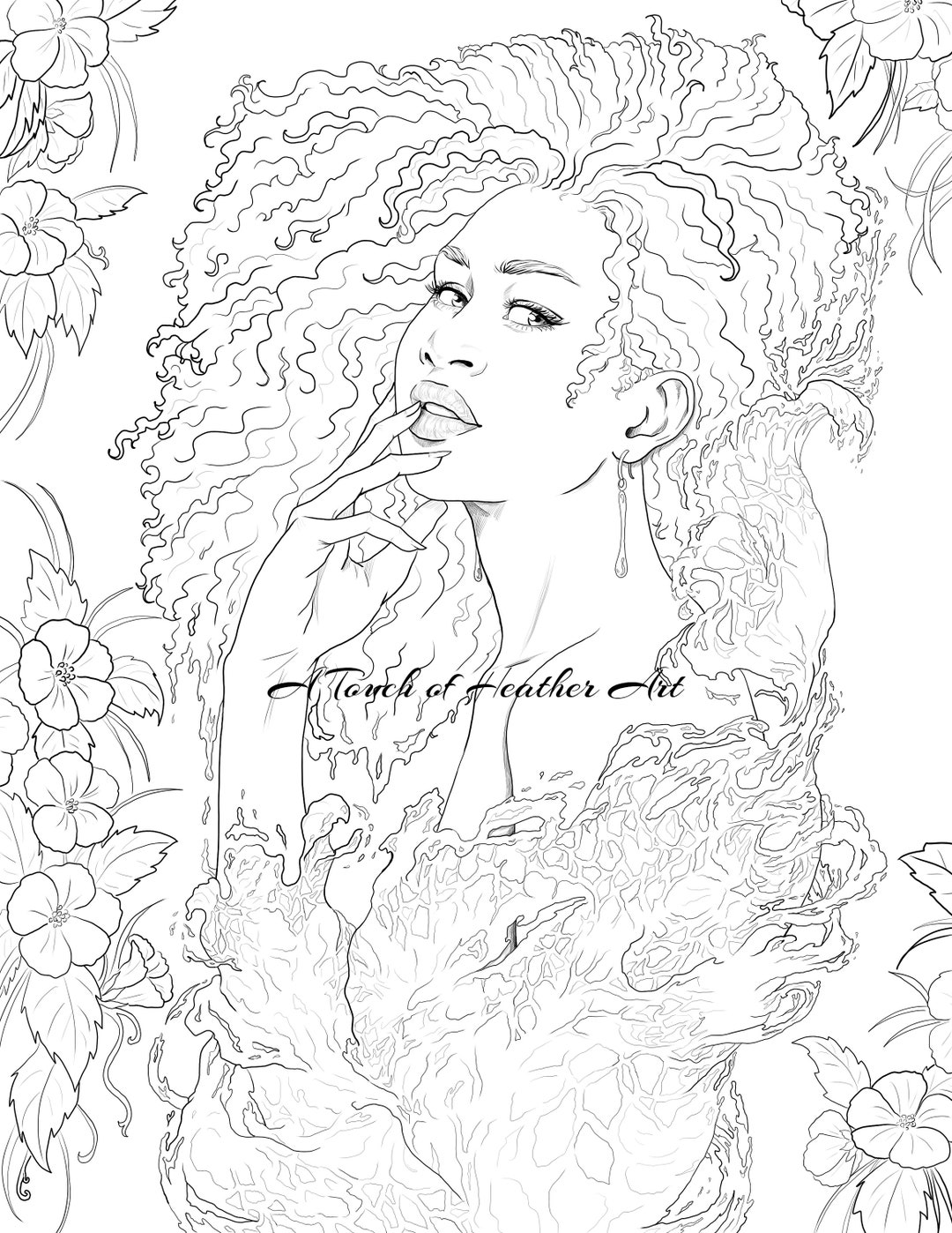 Coloring Page - Fantasy Girl Printable - Etsy