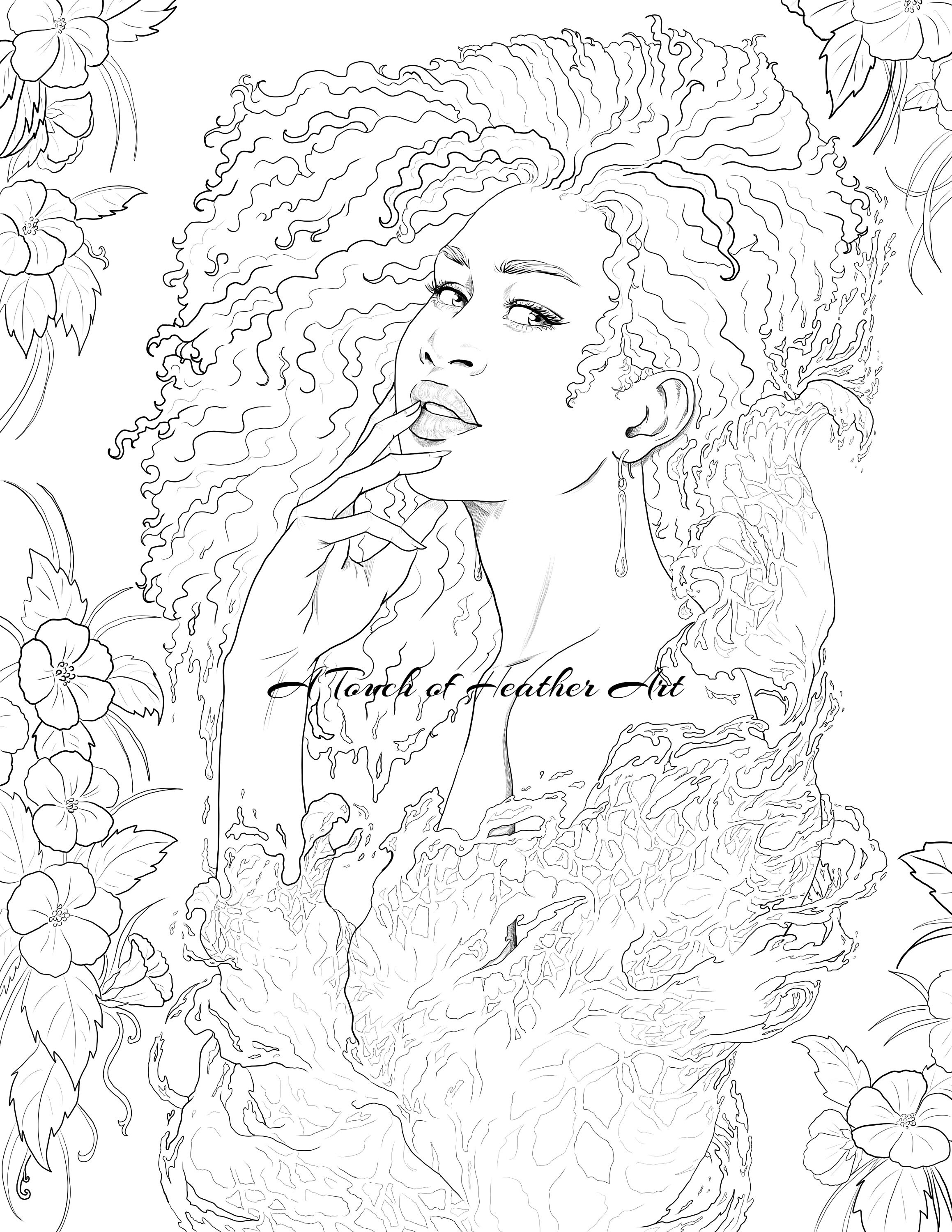 Coloring Page - Fantasy Girl Printable - Etsy