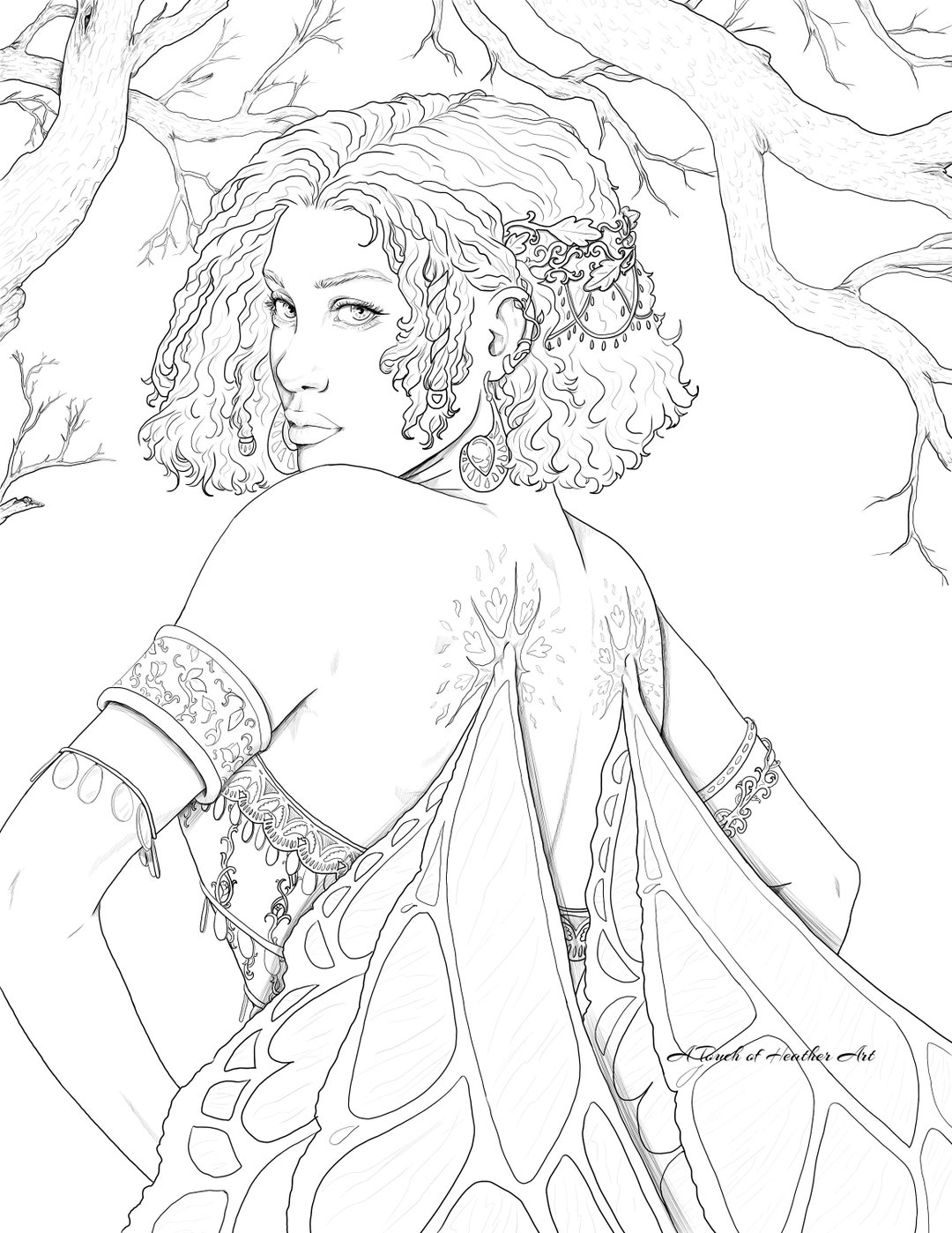 Fairy Woman Coloring Page Download - Etsy