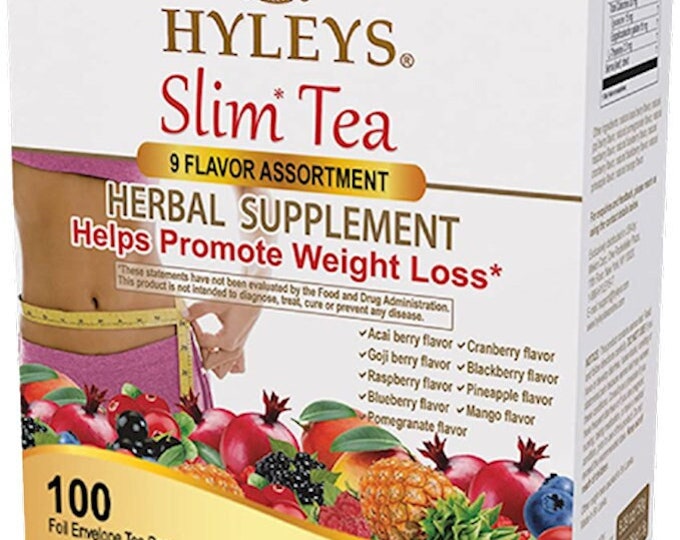 Hyleys Slim Tea 9 Flavor ASSORTMENT Herbal Supplement 100 Tea Bags Acai ...