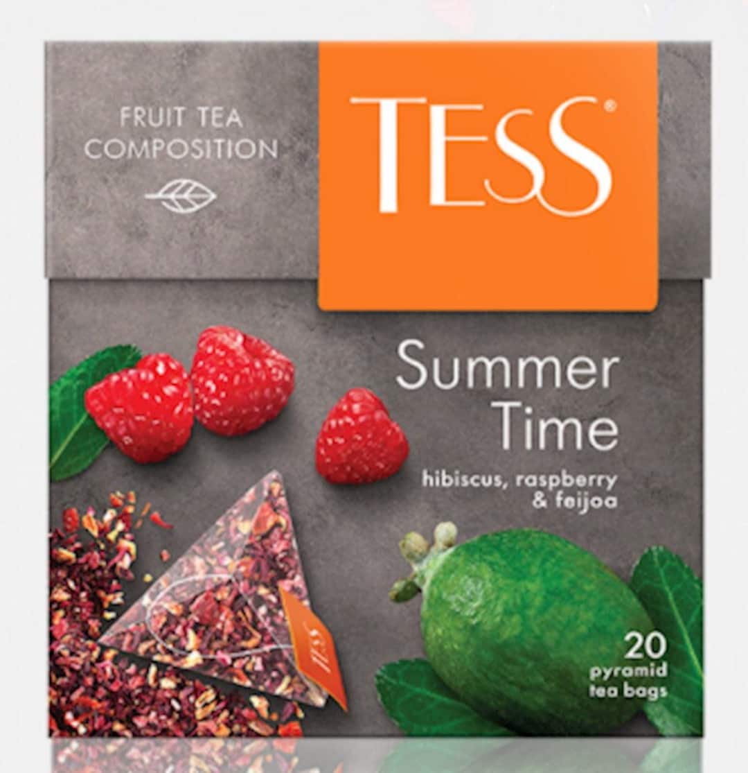 TESS Fruit Tea SUMMER Time With Hibiscus Raspberry Feijoa 20 Pyramids X ...