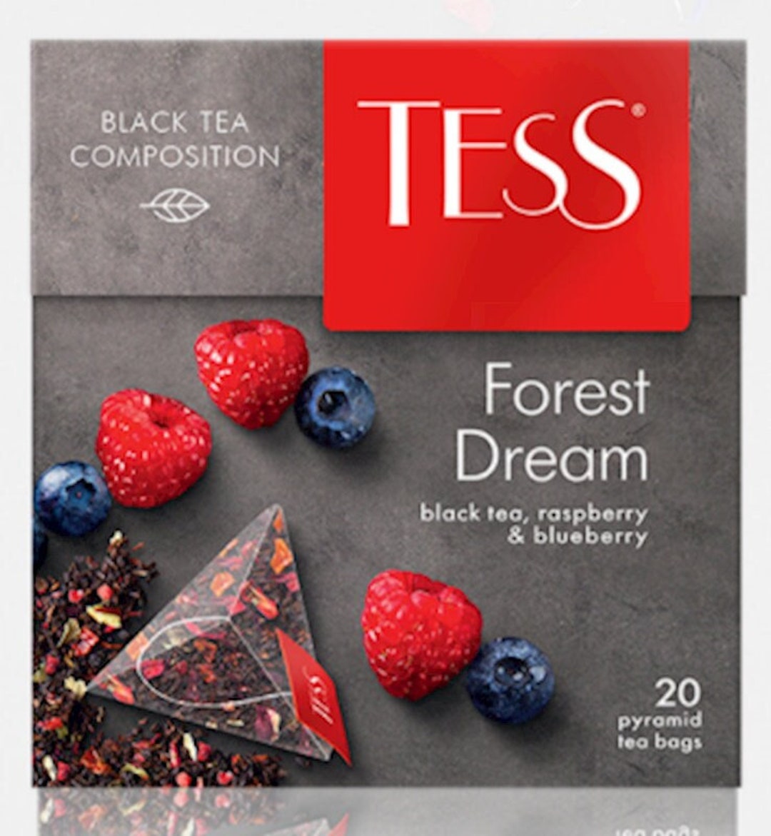 TESS Black Tea FOREST Dream With Raspberry & Blueberry 20 Pyramids X 1 ...