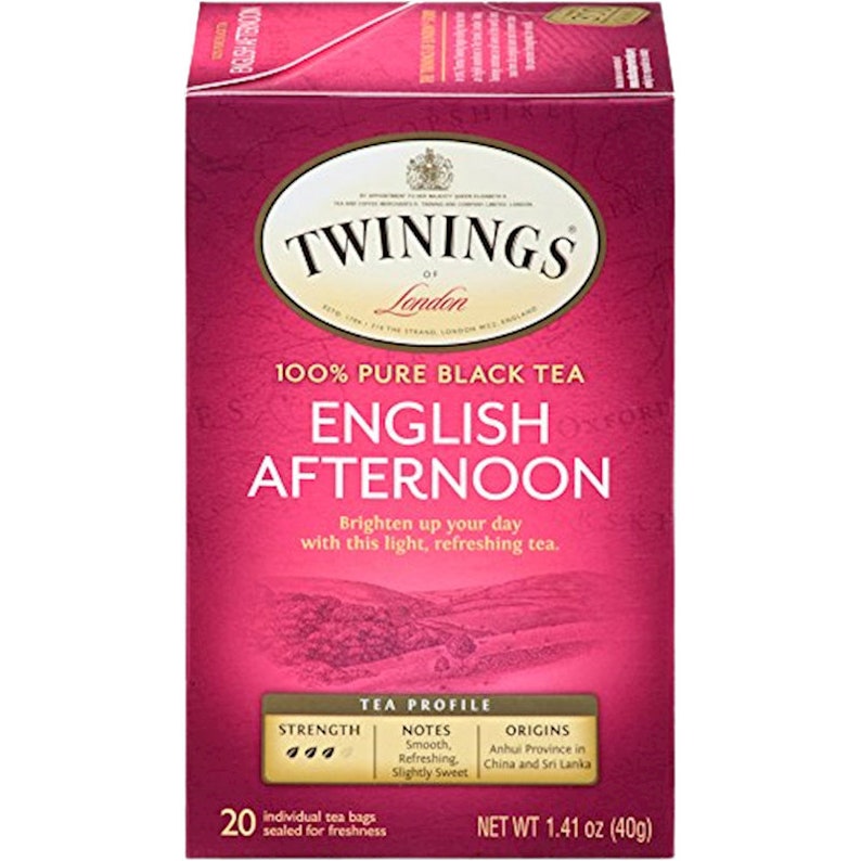 Twinings Black Tea ENGLISH AFTERNOON 20 Tea Bags Made in England - Etsy