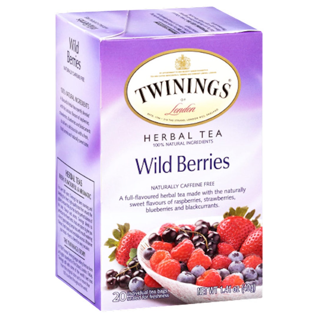Twinings Herbal Tea WILD BERRIES 20 Tea Bags Made in England - Etsy