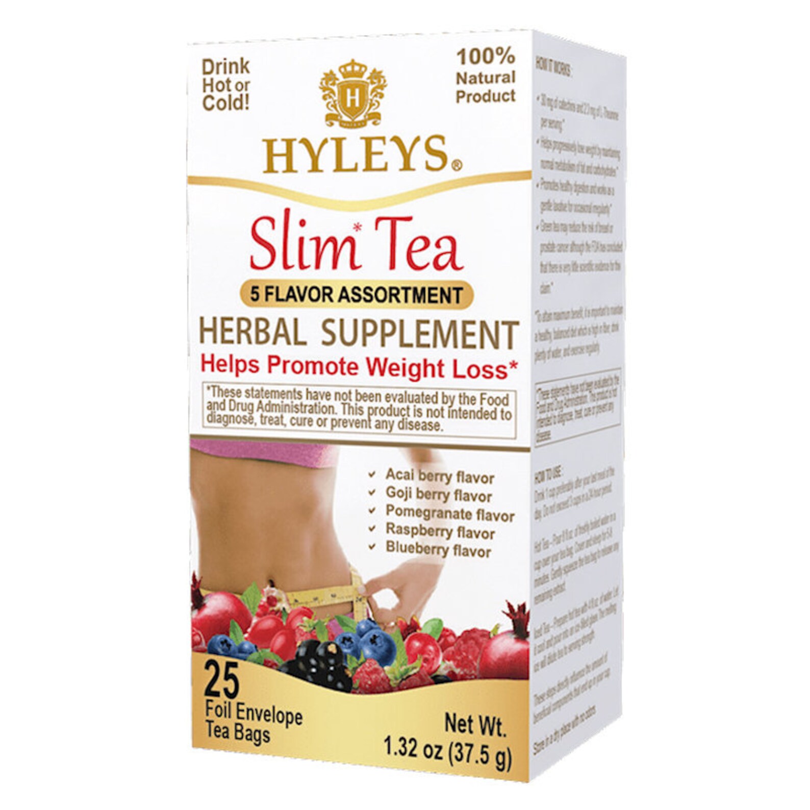 Hyleys Slim Tea 5 FLAVOR ASSORTMENT 25 Tea Bags Acai Goji - Etsy