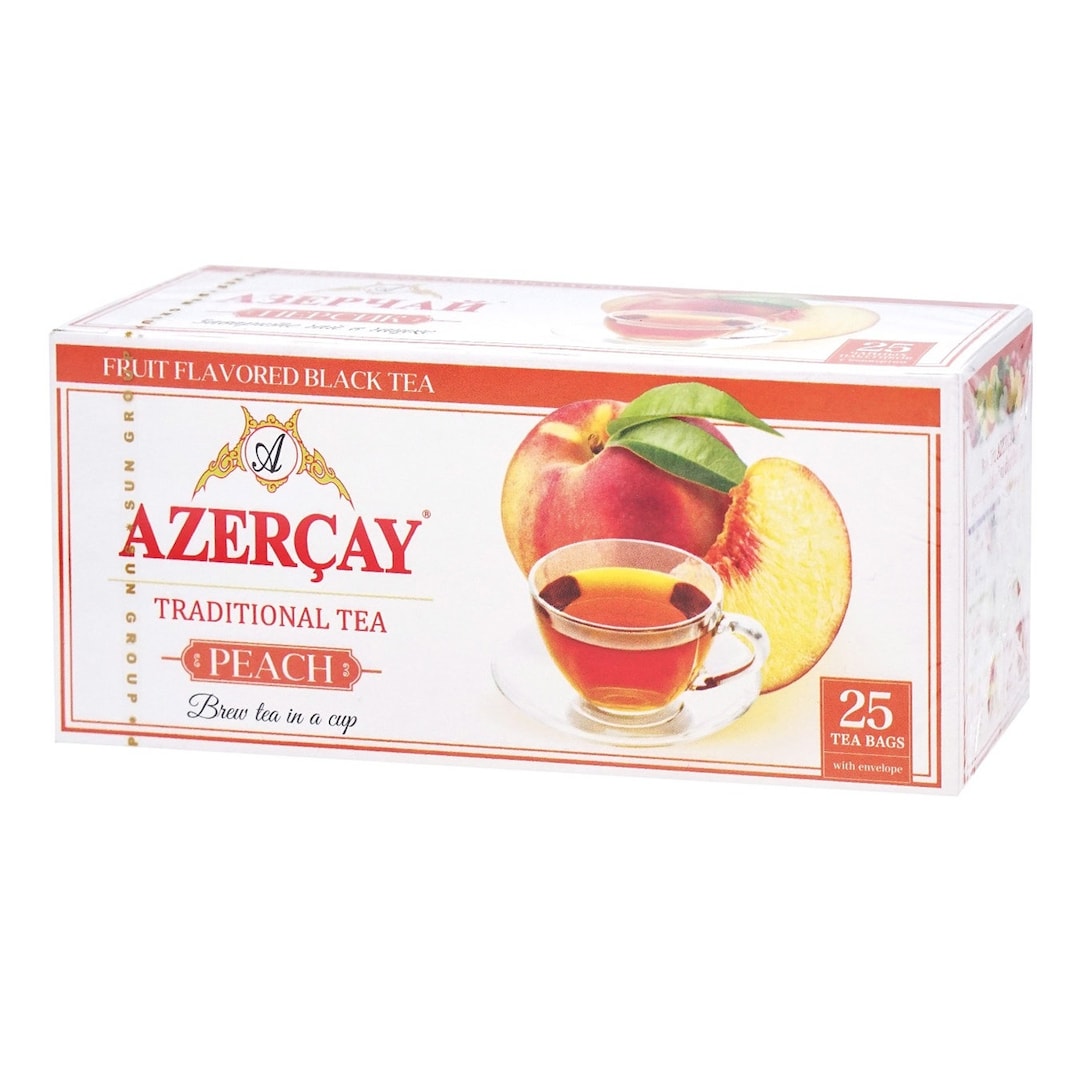 Azercay Black Tea With PEACH 25 Tea Bags Made in Azerbaijan Kosher ...