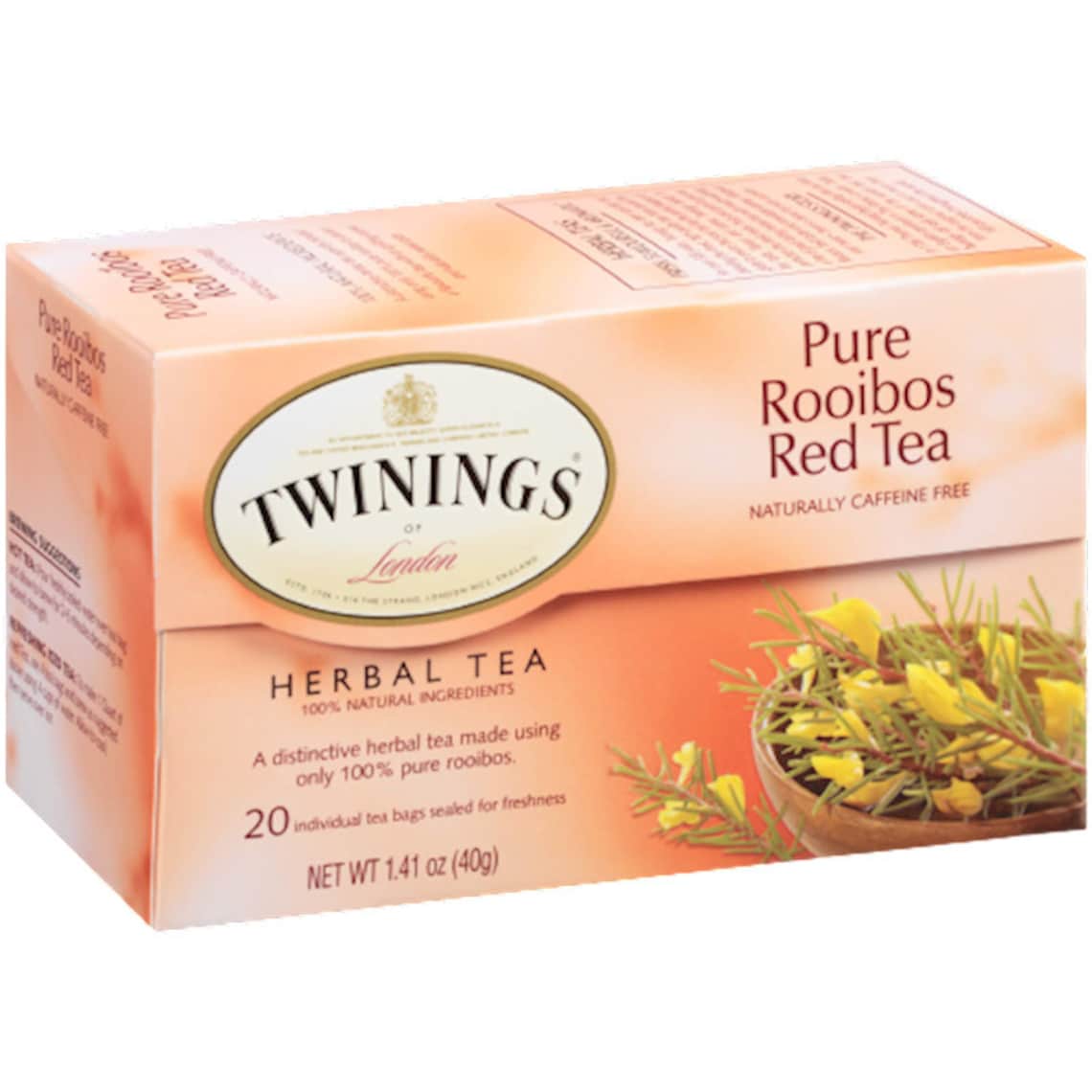 Twinings Herbal Tea PURE ROOIBOS Red Tea 20 Tea Bags Made in England - Etsy