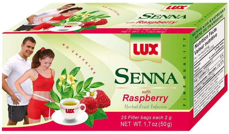 Lux Senna Herbal-fruit Infusion Tea RASPBERRY No Caffeine 25 Tea Bags ...