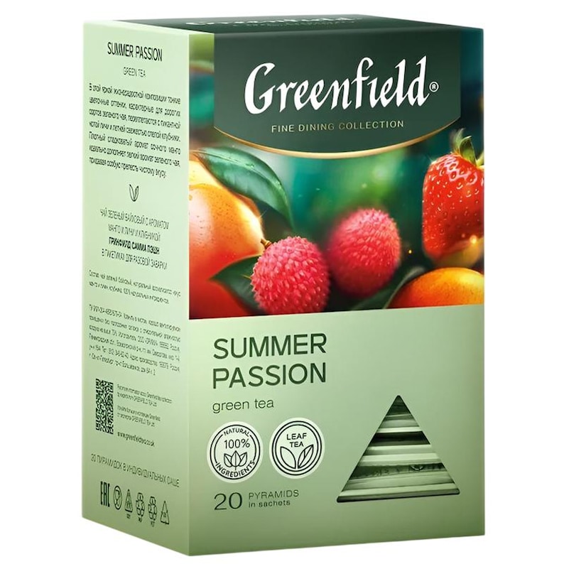 Greenfield Green Tea SUMMER PASSION 20 Pyramids Made in Russia - Etsy