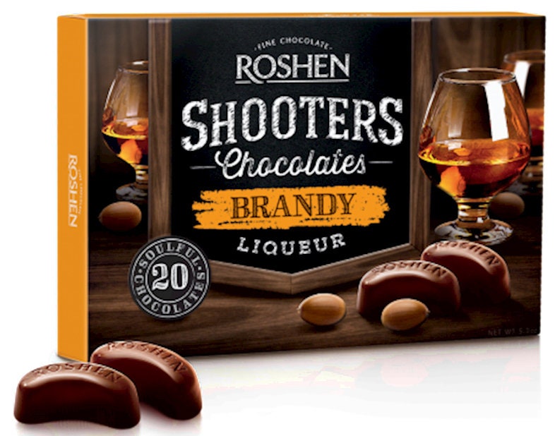 Roshen Chocolate *SHOOTERS* With BRANDY 150g Gift Pack Made in Ukraine ...