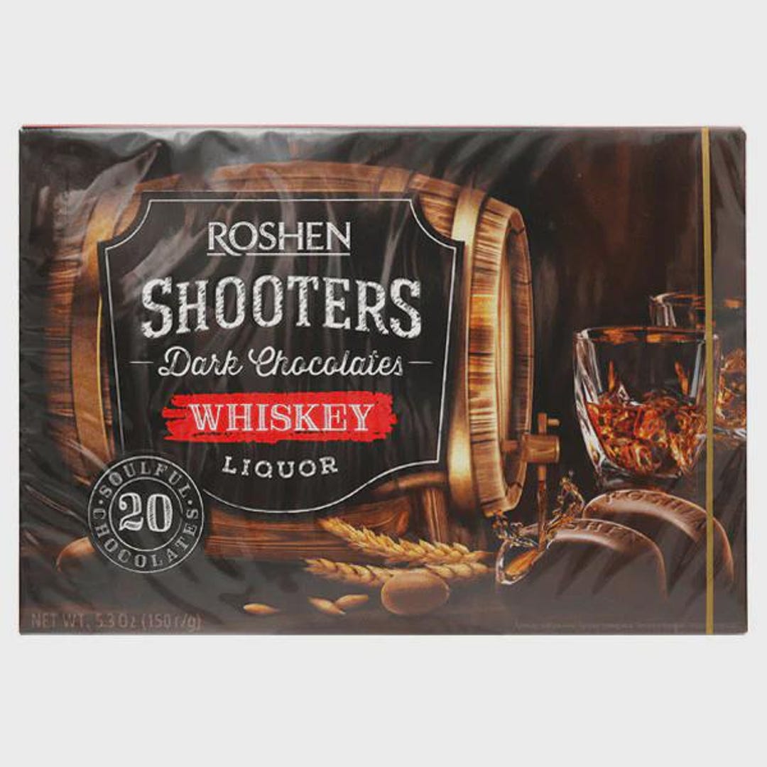 Roshen Chocolate *SHOOTERS* With WHISKEY 150g Gift Pack Made in Ukraine ...