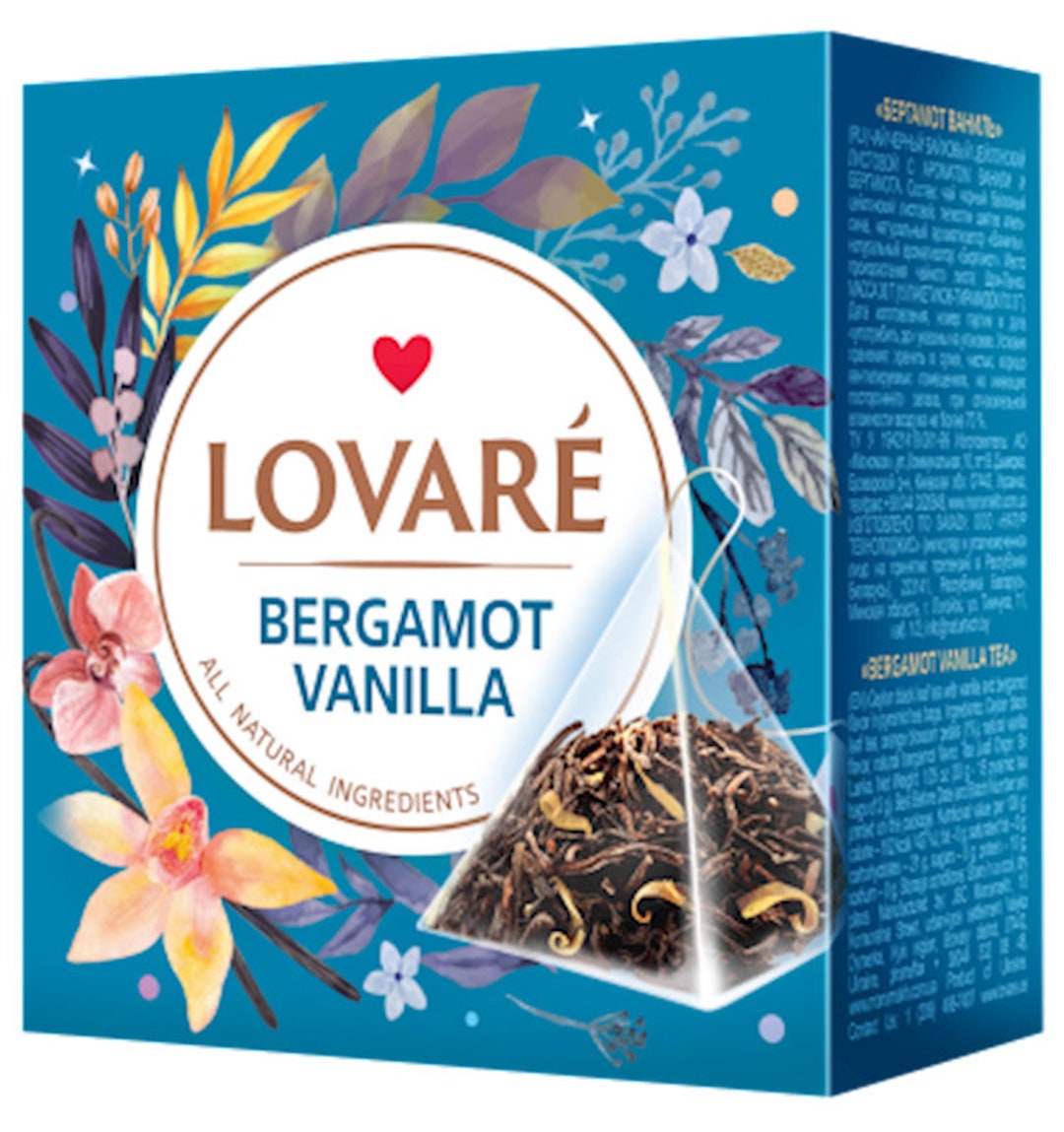 Lovare Tea bergamot Vanilla 12 Pyramids Made in Ukraine All Natural Tea ...