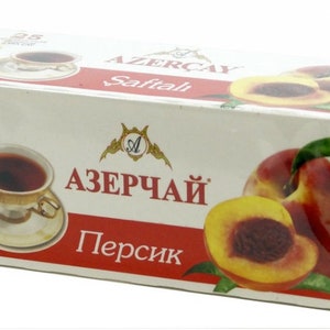 Azercay Black Tea With PEACH 25 Tea Bags Made in Azerbaijan Kosher ...